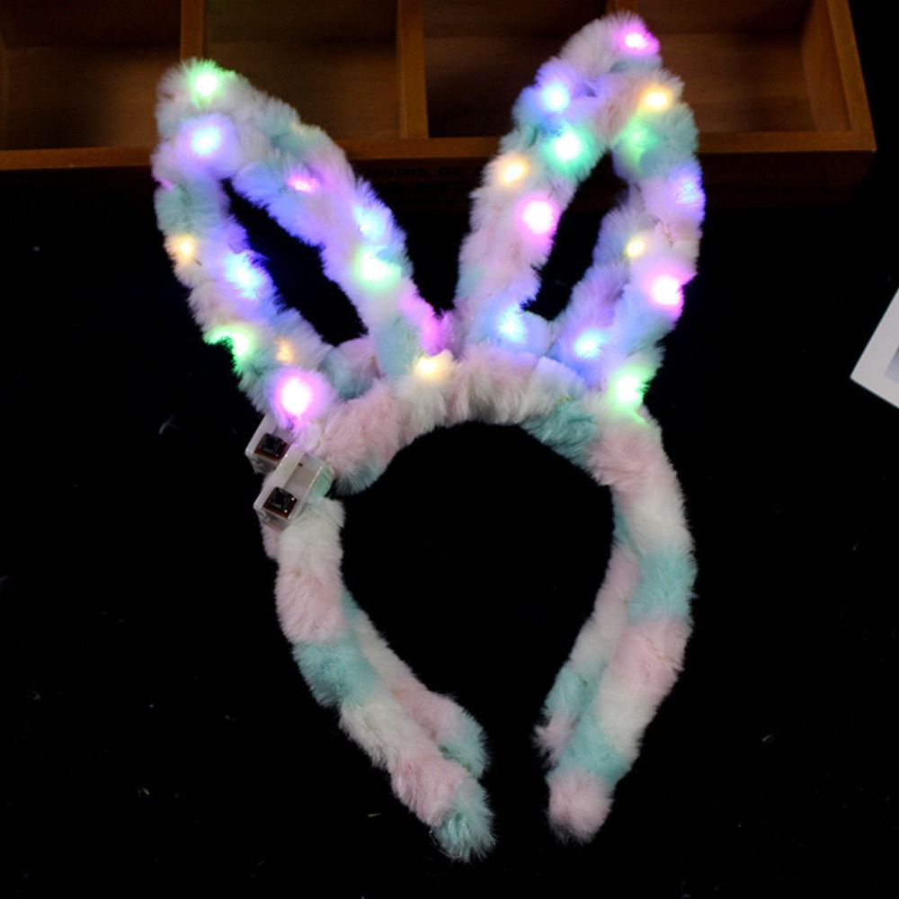 Hair Accessories LED Lights Rabbit Ears Glow Hair Band Luminous Fashion ...