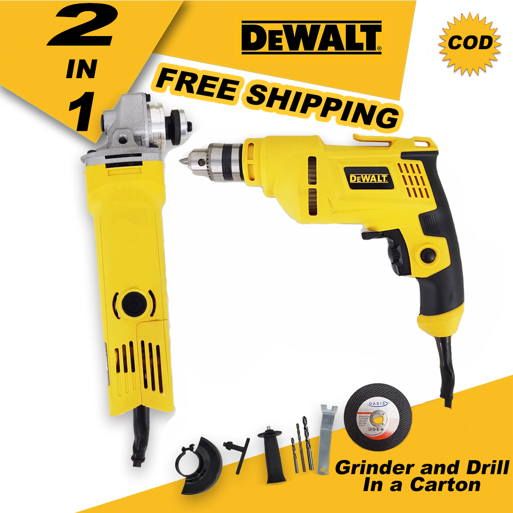 Dewalt 2 in 1 Pack Angle grinder and Electric Drill Driver set Free ...