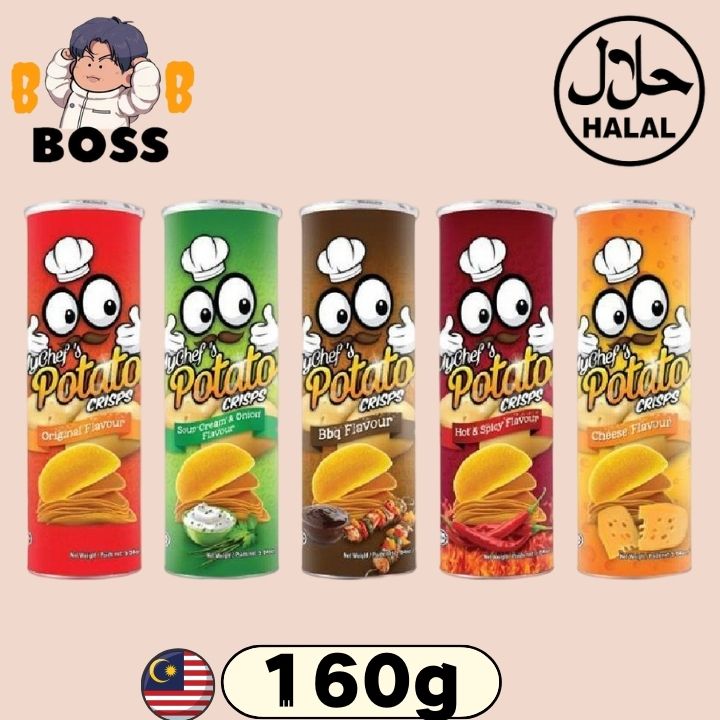 HALAL My Chef potato chips series Original/SourCream&Onion/Bbq/Hot ...