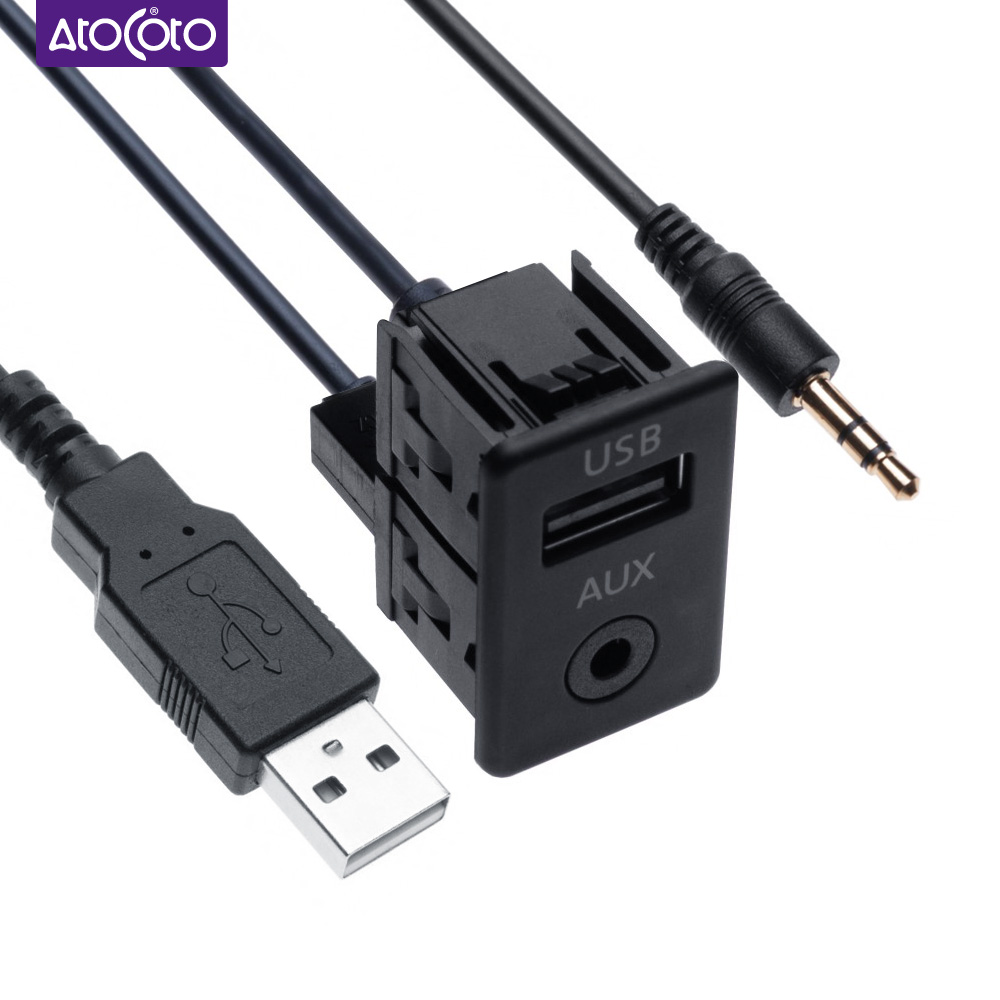 Universal Car Dash Flush Mount USB Port Switch Panel Auto Boat 3.5mm ...