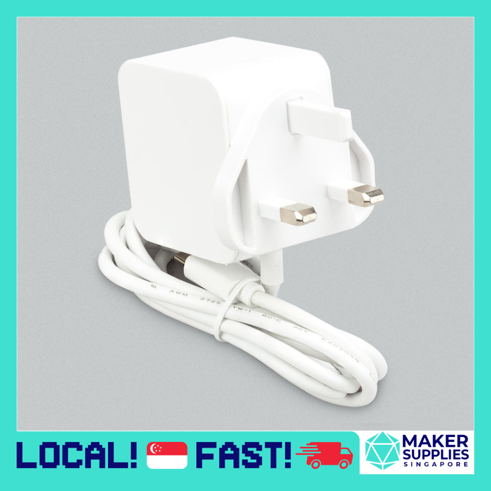 Raspberry Pi 5 27W USB-C Power Supply UK SG White SC1149 5V 5A RPI PI 5 ...