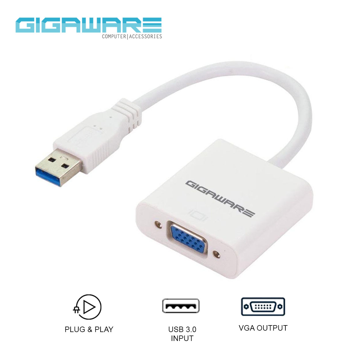 Gigaware USB 3.0 To VGA Video Display External Cable Adapter | Lazada PH