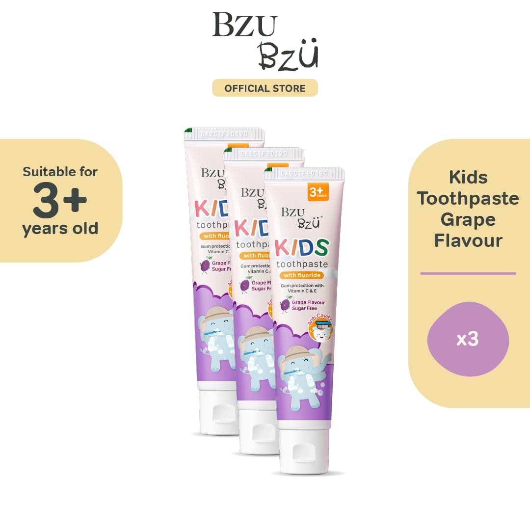 BZU BZU Kids Toothpaste Bundle Deal 50g (Strawberry / Grape / Orange ...