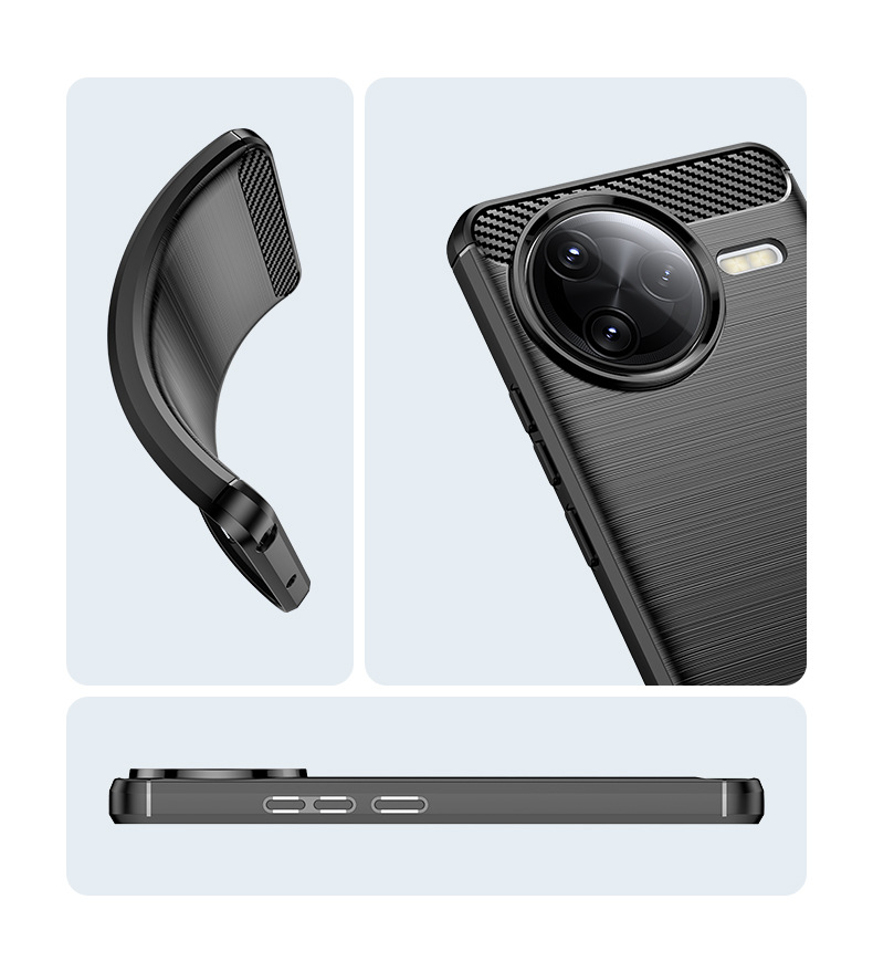 Xiaomi Poco F7 Ultra Case,Flexible TPU Bumper with Brushed Carbon Fiber ...