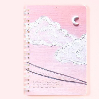 PINK A5 Oil Painting Coil Notepad Flip Spiral Notebook ins Style ...