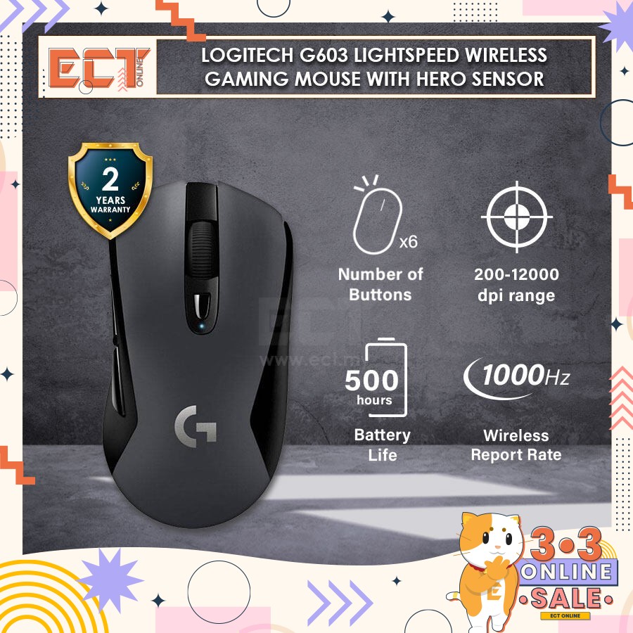 Logitech G603 Lightspeed Wireless Gaming Mouse with Hero Sensor | Lazada
