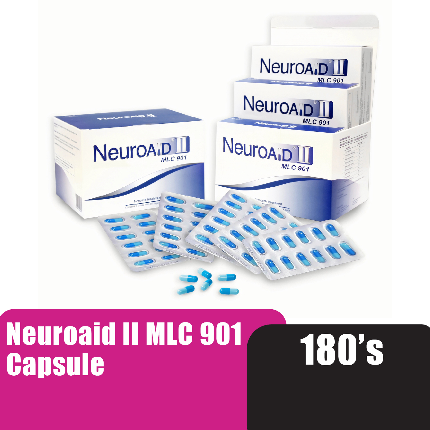 NEUROAID II MLC 901 Vege Capsules 180's - For General Health Maintenance & Strengthening Body ...