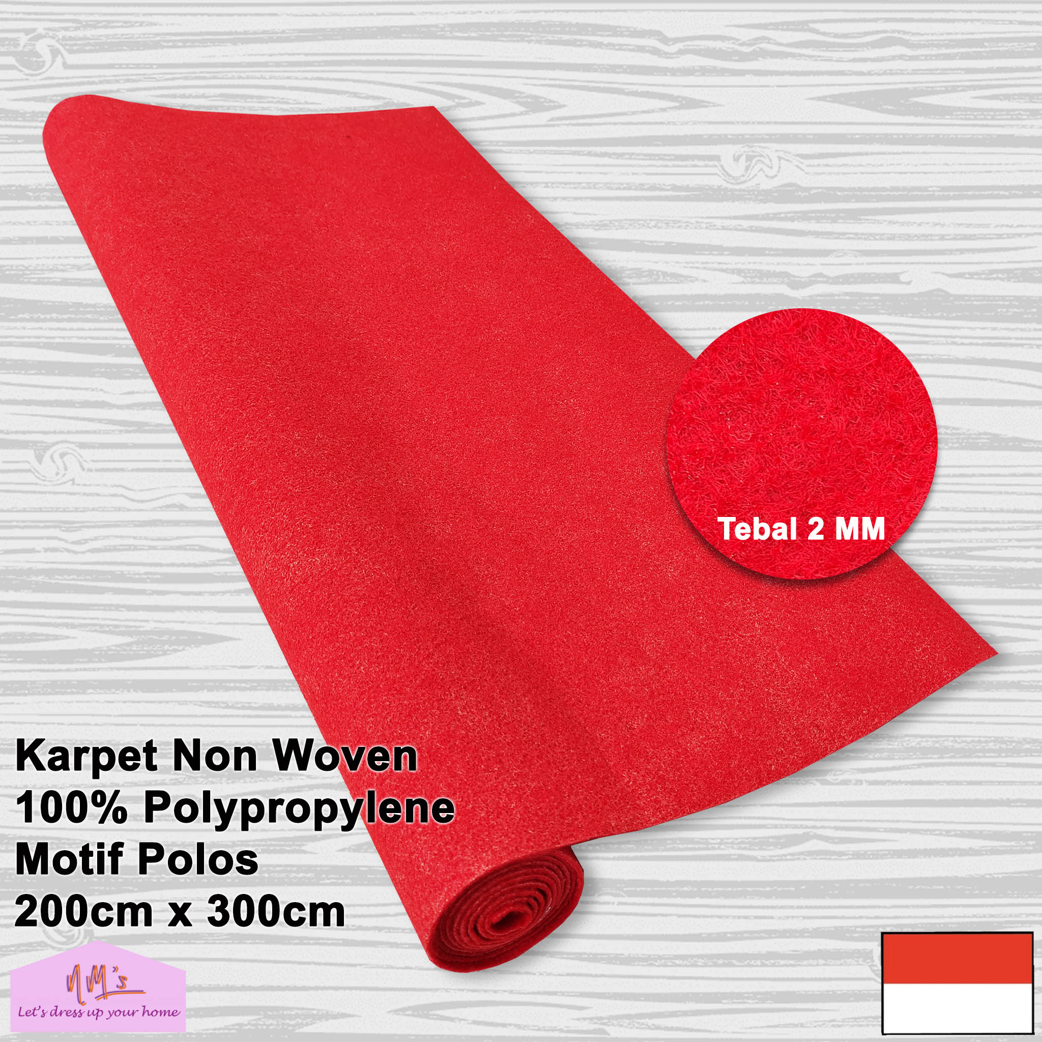 Karpet non woven lantai brudu bludru polos alas kasur duduk masjid ...