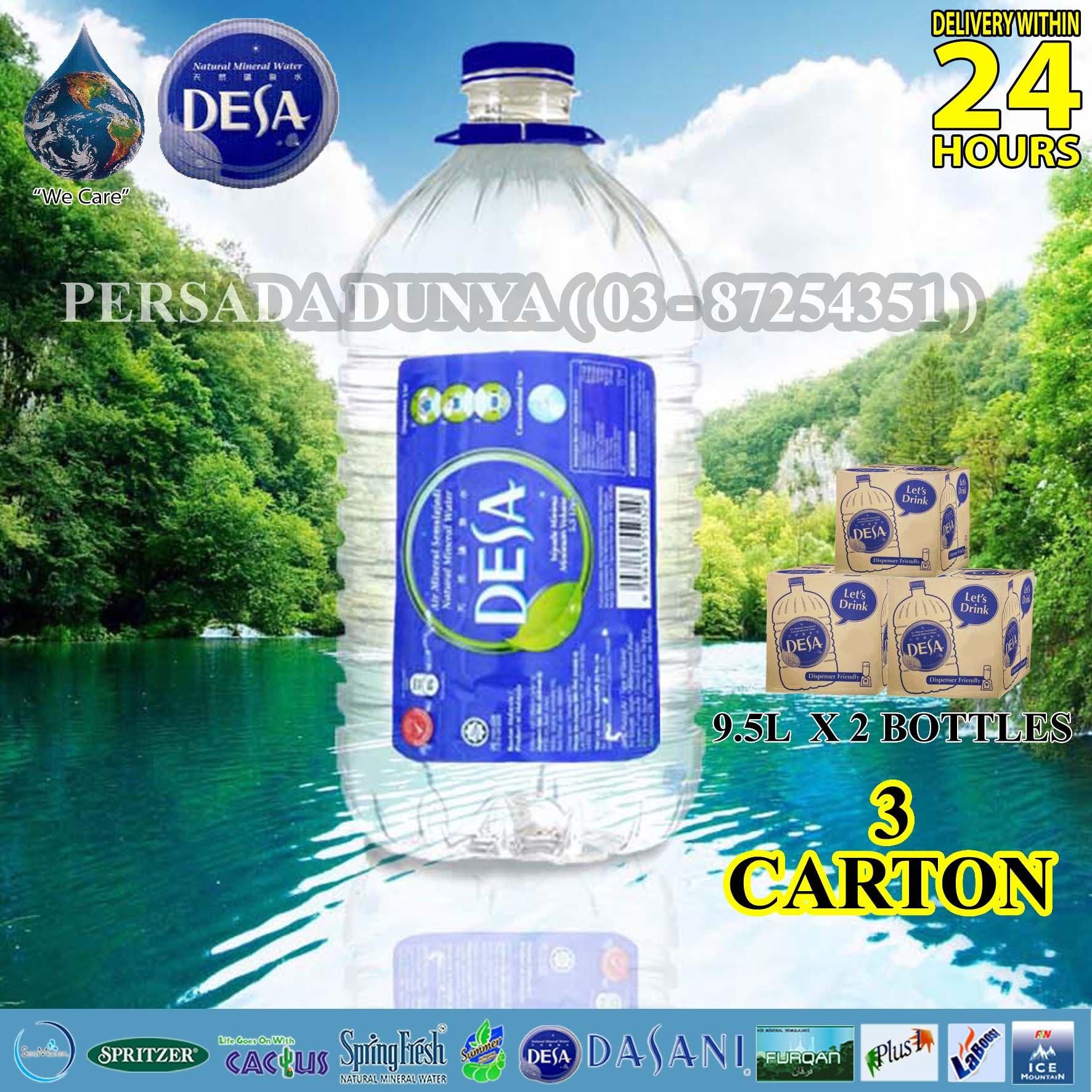 DESA Mineral Water (9500ml x 2 Bottles x 3 Cartons) | Lazada