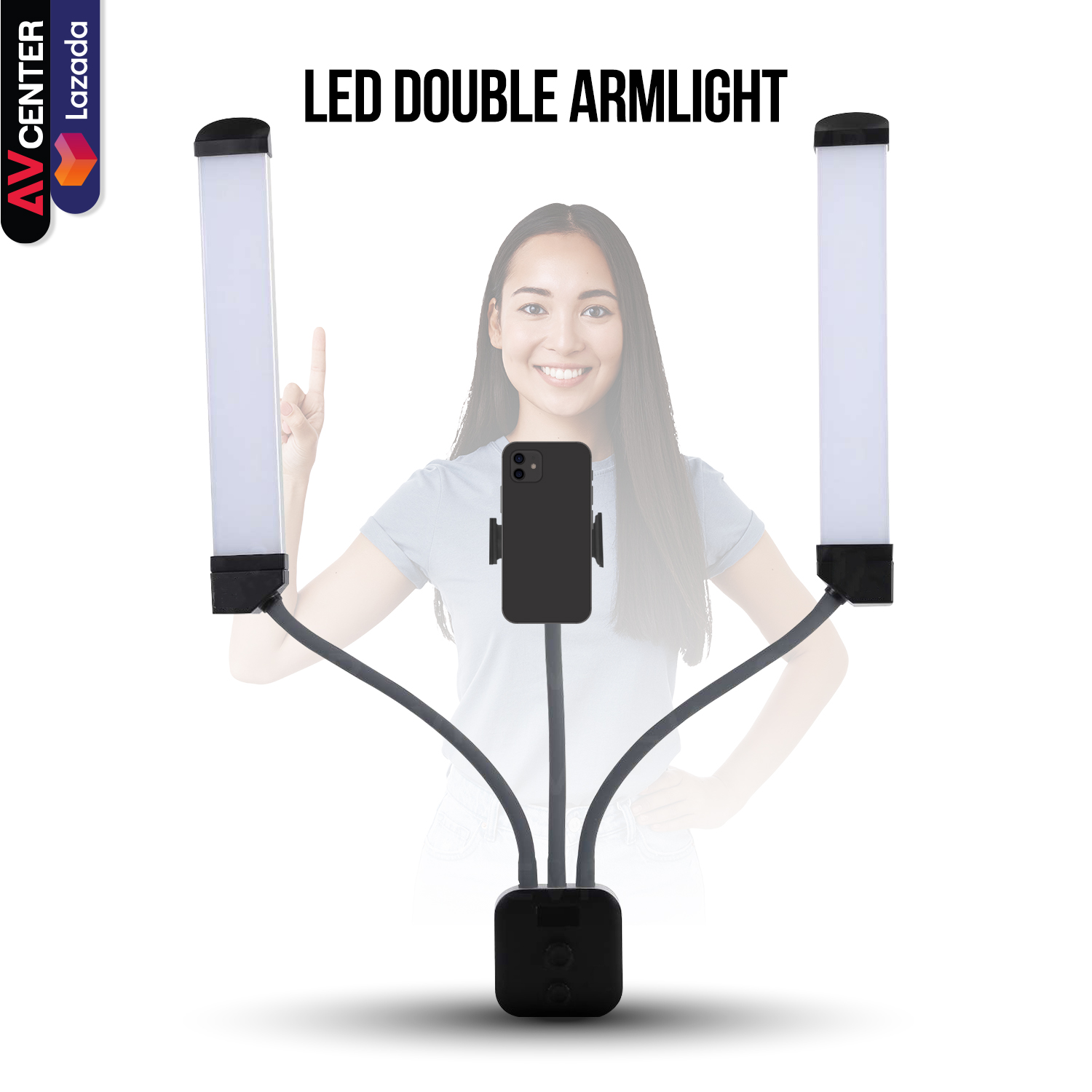 LED DOUBLE ARM LIGHT LF-Y500 ( ไฟไลฟ์สด ) พร้อมขาตั้งไฟ 2 เมตรและที่ติด ...