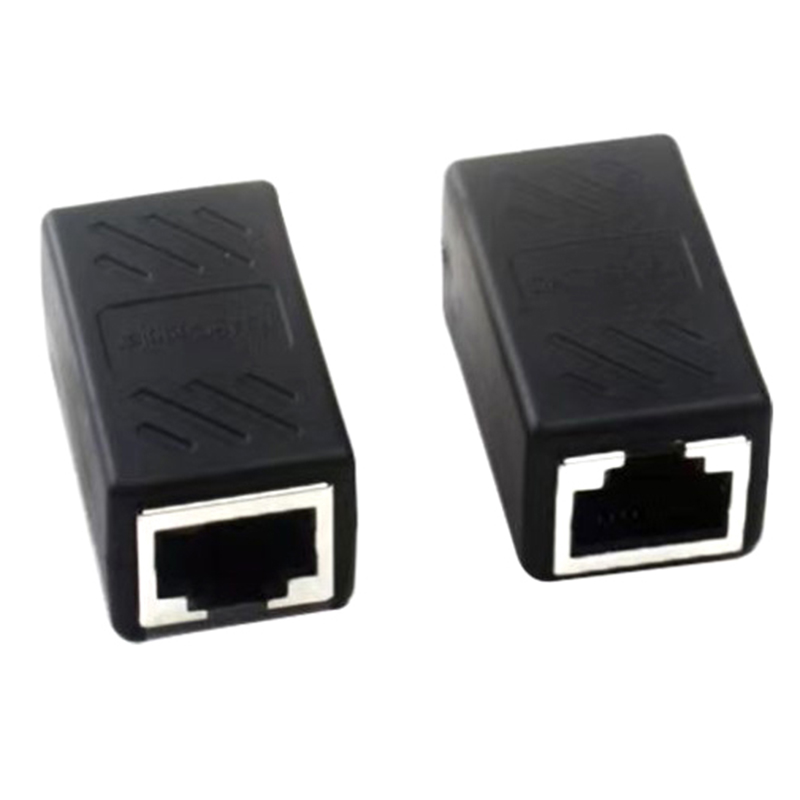 RJ45 Network Female Adapter Black Female To Female Connector Coupler ...