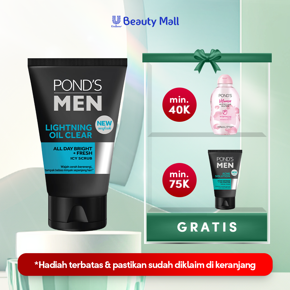 Ponds Men Lightning Oil Facial Foam 50 G Sabun Cuci Muka Pria Mengontrol Minyak