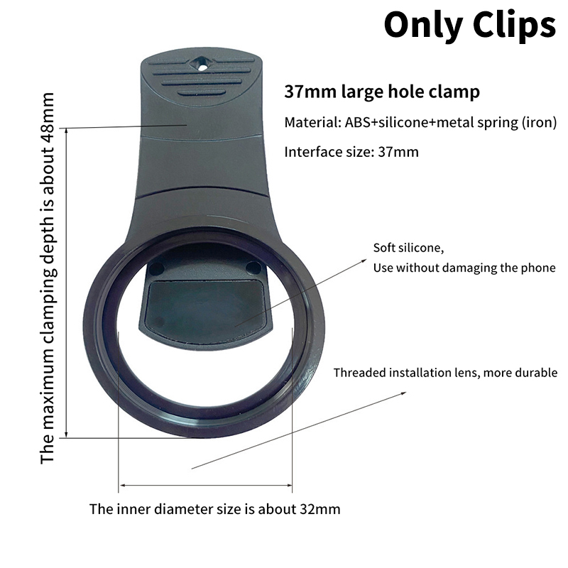 Universal Lens Clip Phone Lens Clip For 37mm 52mm CPL Wide Angle Zoom ...