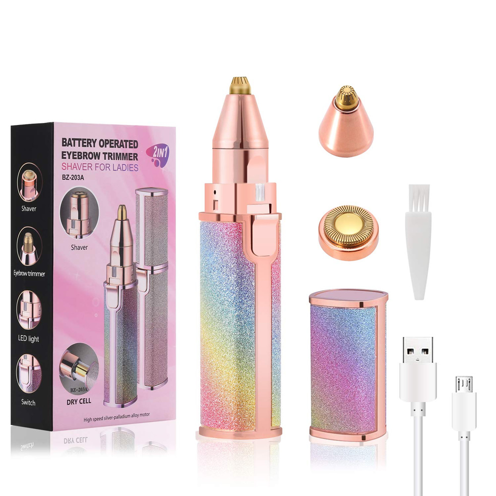 BLAWLESS Rechargeable 2-in-1 Eyebrow Trimmer & Facial Hair Remover ...