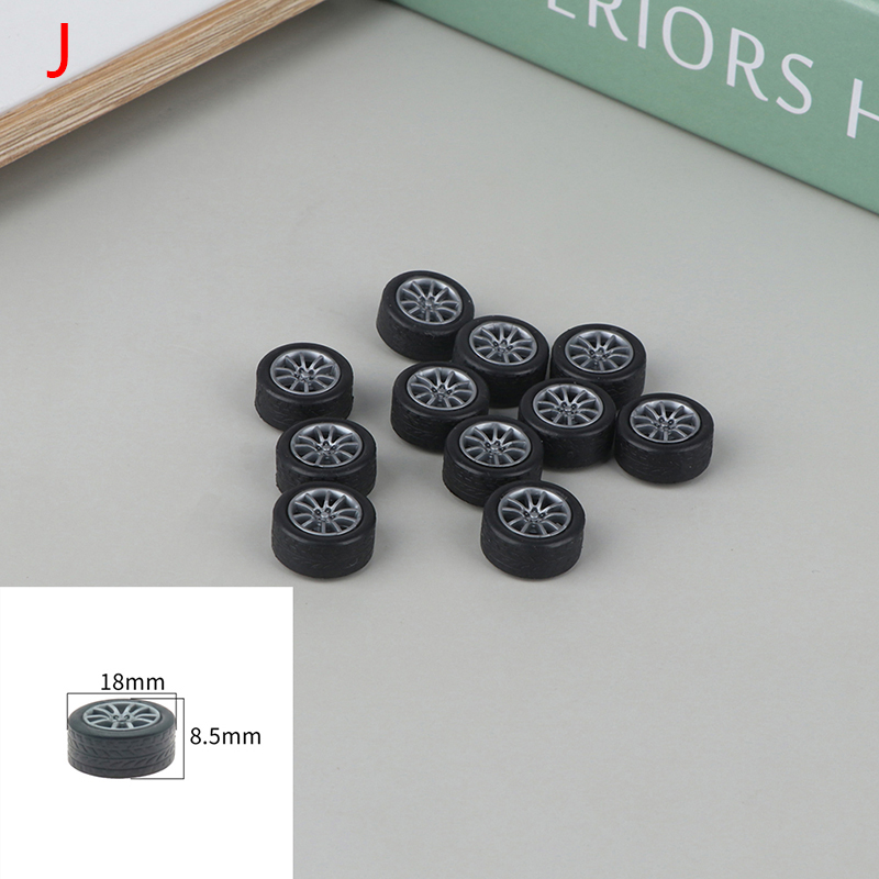 10PCS PC Toy Wheel Rubber Rim Tyres DIY Mini Technology 4WD Colorful ...