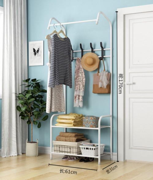 L Rack Clothes Hanger Coat Rack Hallway Bedroom Hanging Clothes Rack ...