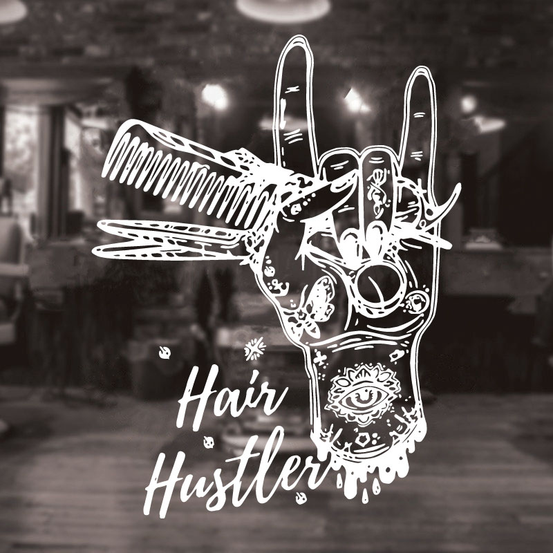 【Exclusive Offer】Barber Wall Stickers Barber Tools Barber Scissors Comb ...