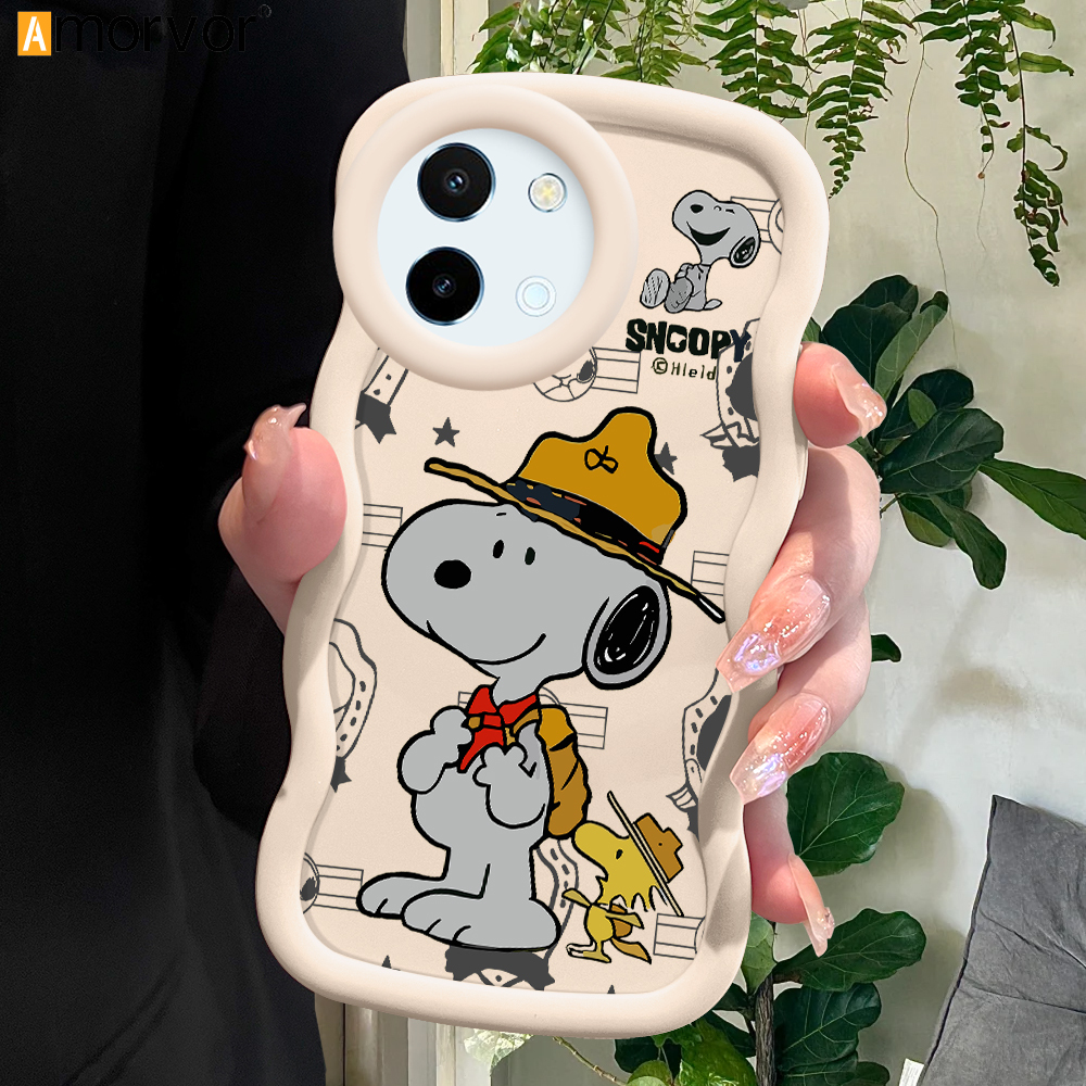 AMORVOR for Vivo Y38 5G Y58 5G Back Cover Cartoon Snoopy Pattern Luxury ...