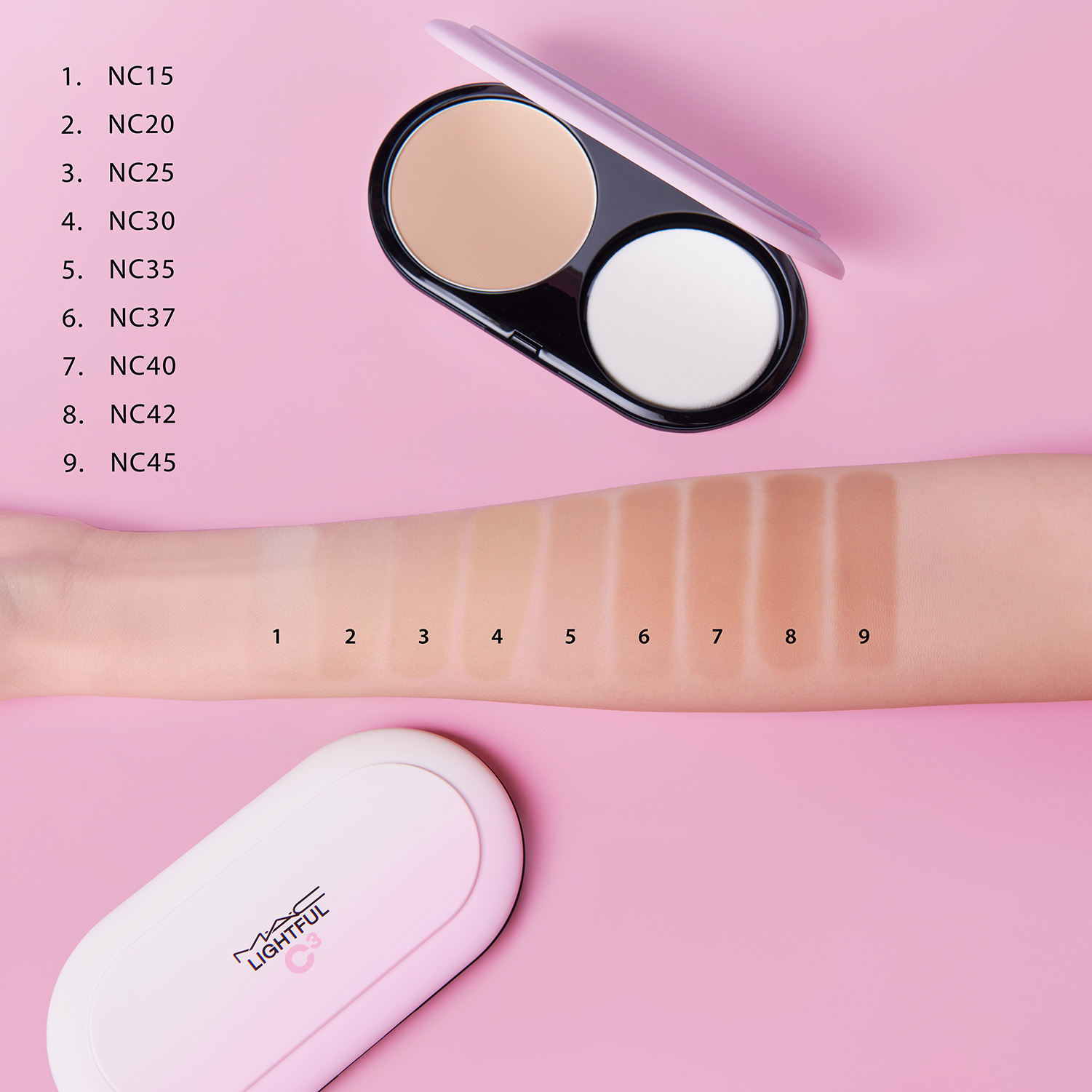 แมค MAC LIGHTFUL C3 NATURAL SILK POWDER FOUNDATION SPF15PA - M.A.C ...