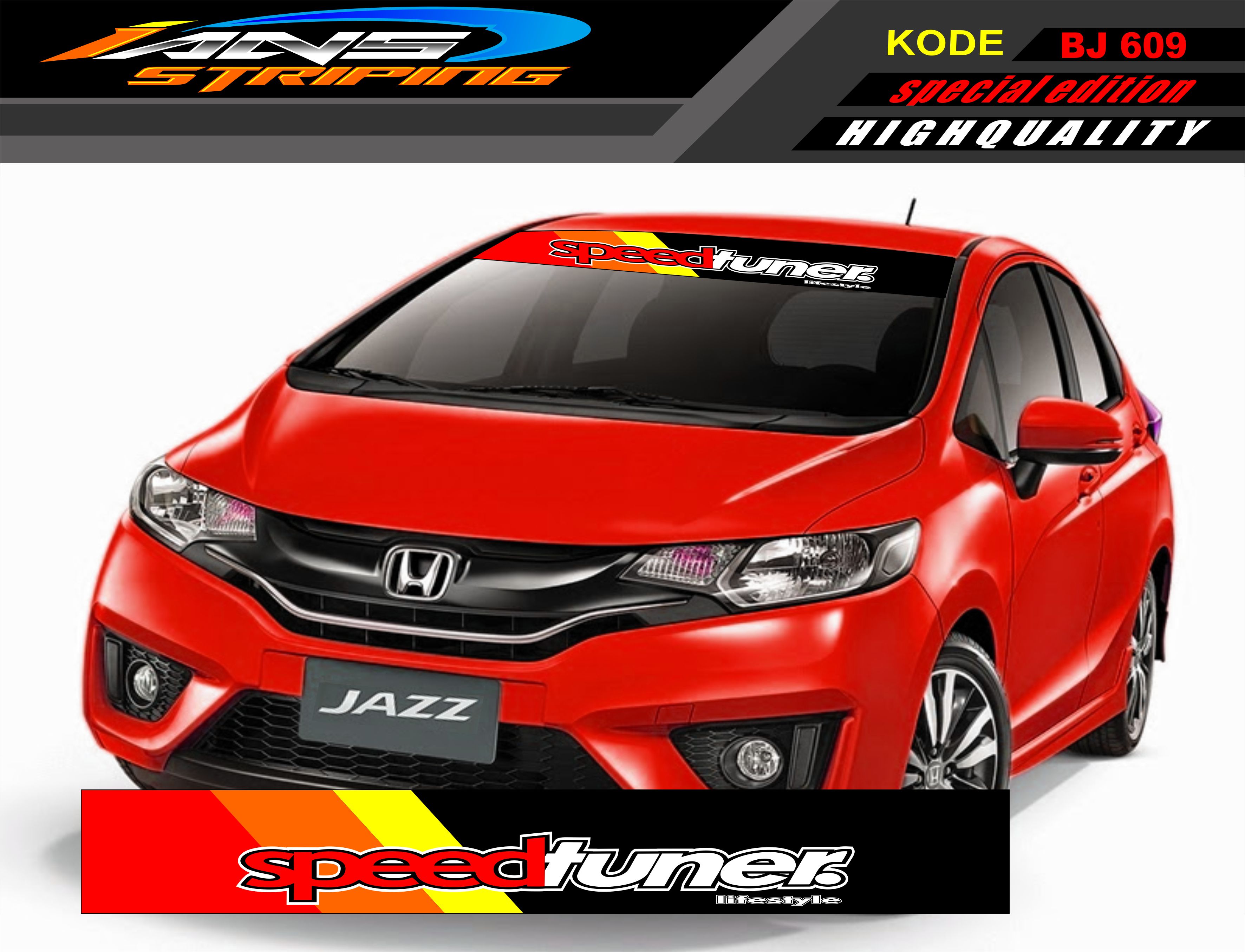 STIKER DECAL KACA DEPAN MOBIL HONDA JAZZ / STIKER KACA DEPAN BRIO, AYLA ...