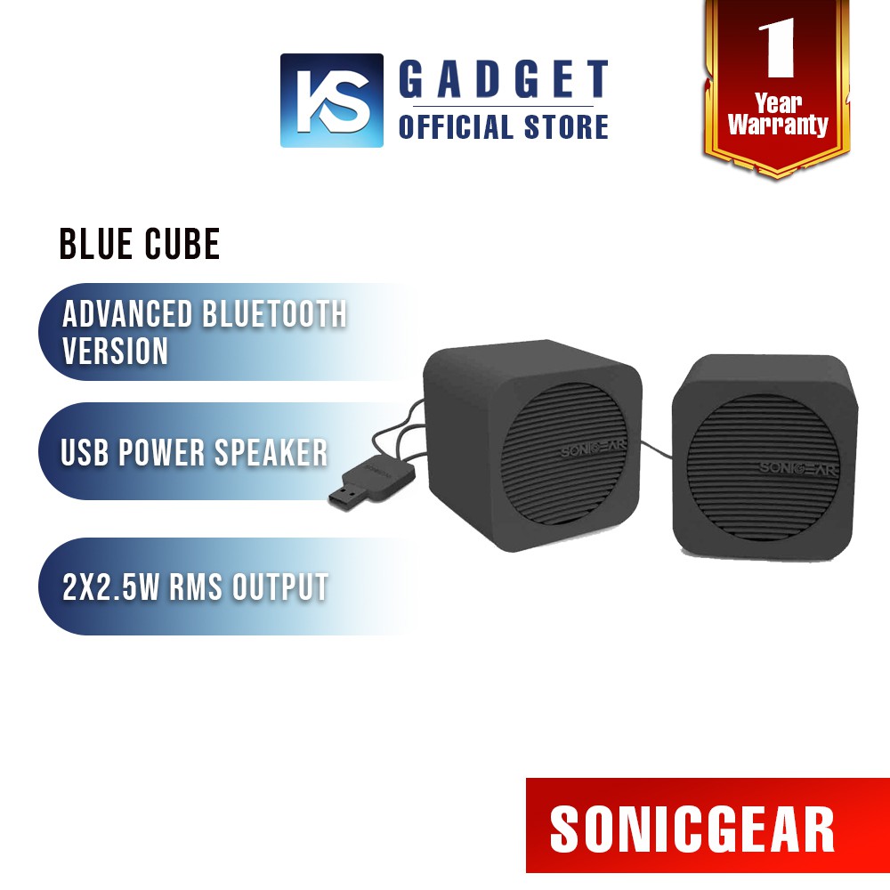 SonicGear Blue Cube Bluetooth Portable Speakers with FM Radio, USB ...