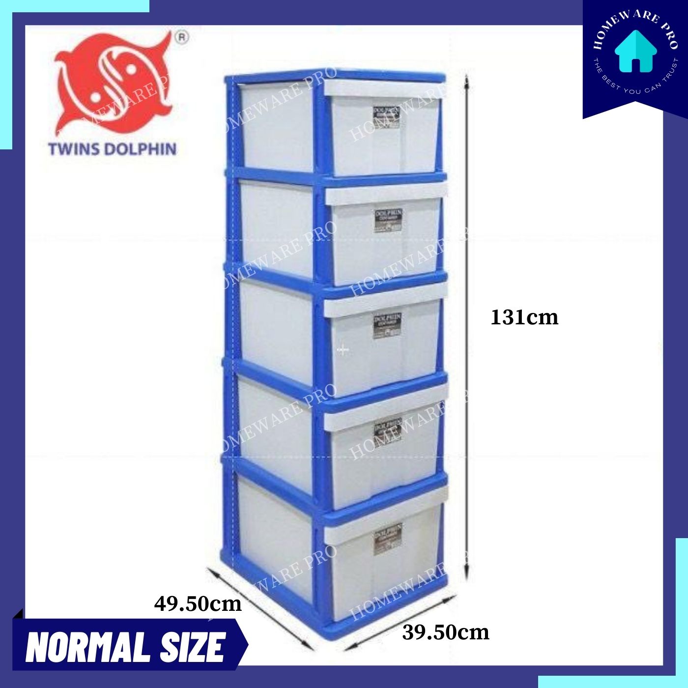 𝐇𝐎𝐌𝐄𝐖𝐀𝐑𝐄 𝐏𝐑𝐎 | DOLPHIN 5 Tiers Drawer With Wheels 292/L5 XL | 393/L5 ...