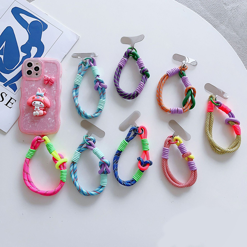 For IP 15 14 Pro Max Samsung Flip 4 Coloful Rope Chain Korean Mobile ...