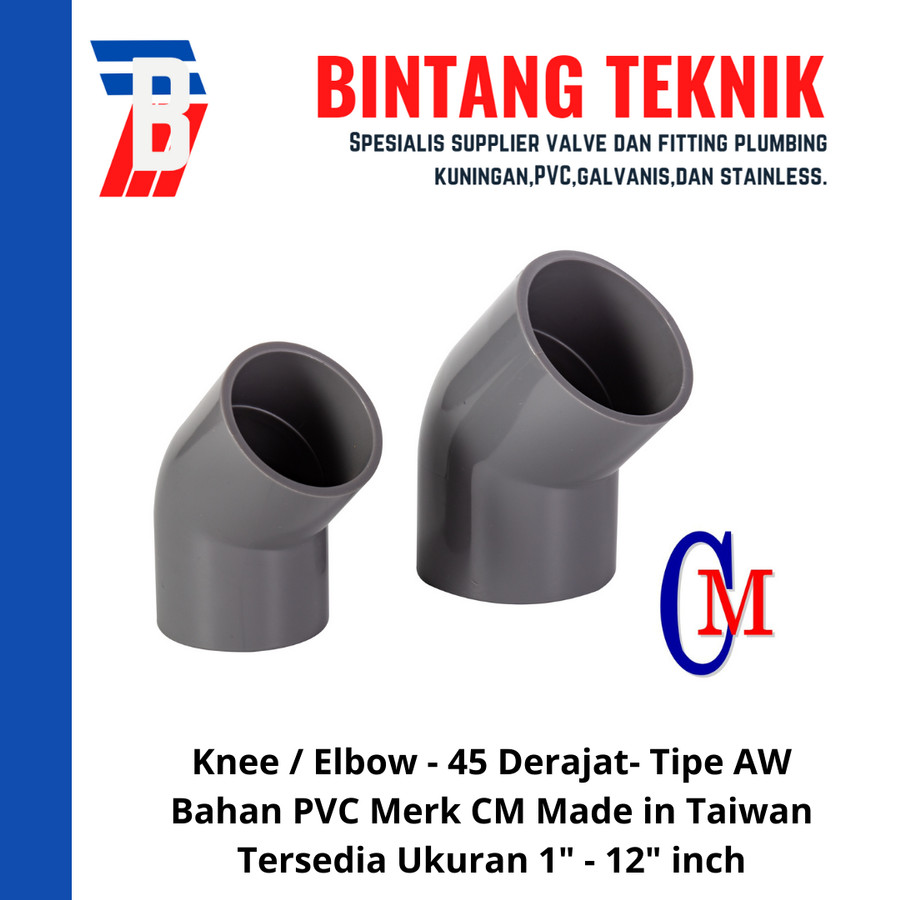 Elbow / Knee 6" inch PVC AW Merk CM Taiwan 45 Derajat | Lazada Indonesia