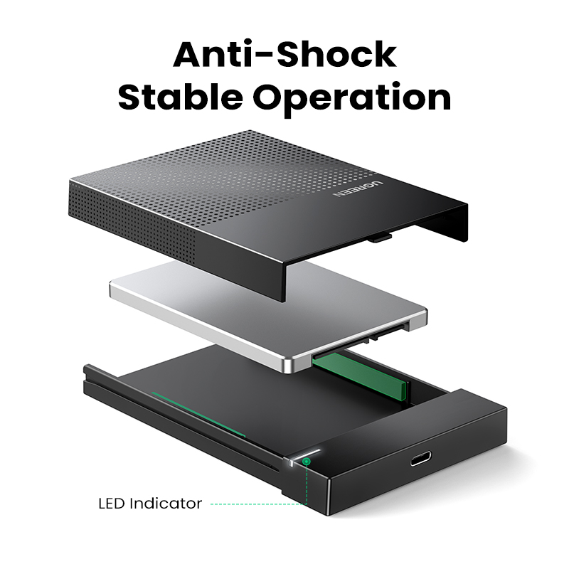 UGREEN HDD Case 2.5 SATA to USB 3.0 USB C Adapter Hard Drive Enclosure ...