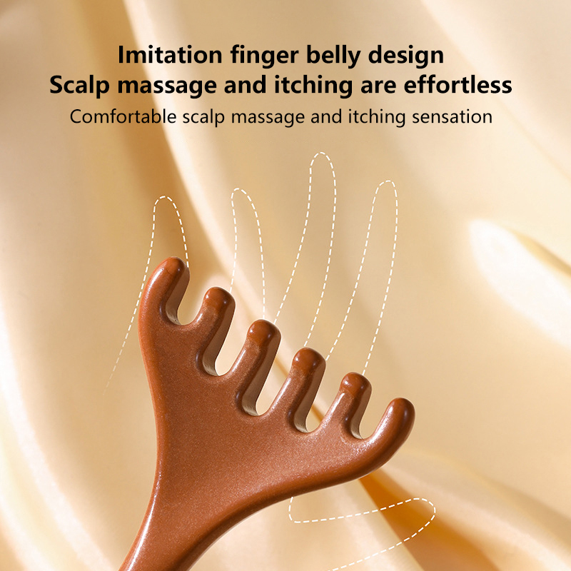 Massage Meridian Comb Six Jaw Resin Head Face Scalp Hair Care Gua Sha ...