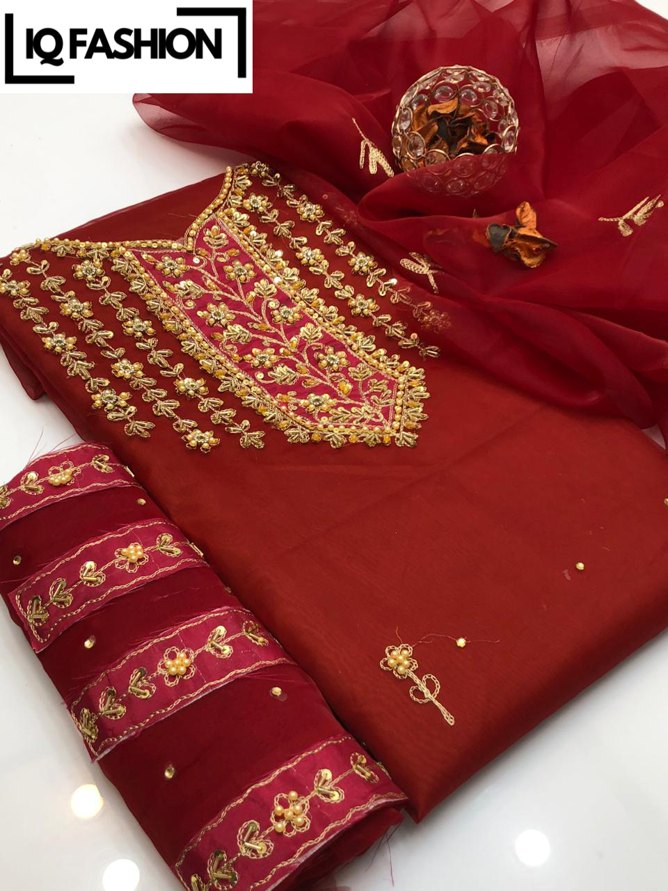 Girls Dress - 2 pc Suit for Women - Party Dress - Unstitched Fabric ...