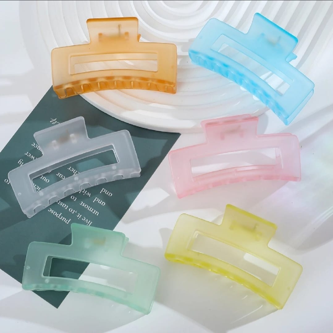 Set of 6, Set of 3, and Single Transparent and Matte Solid Hair Claws ...