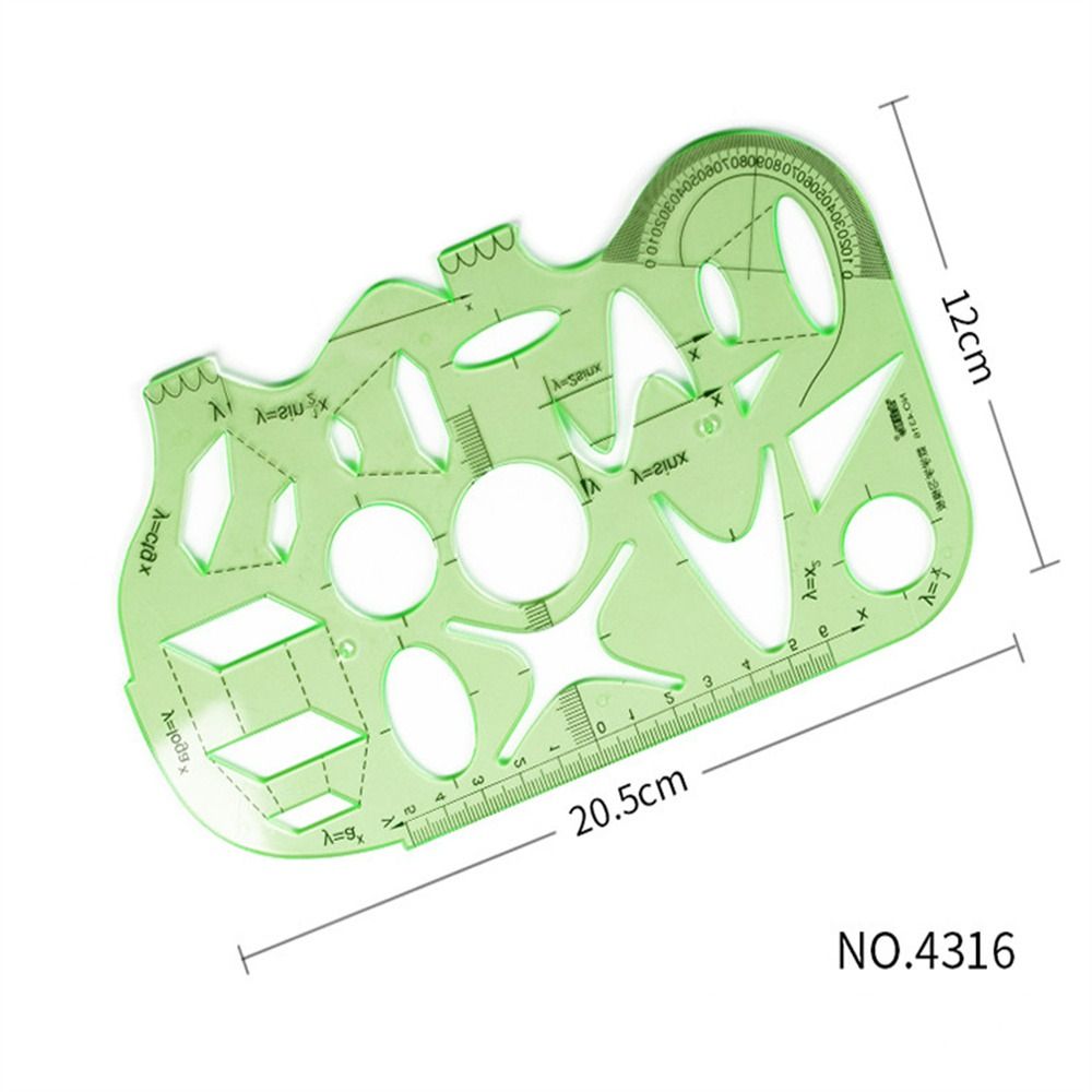 Transparent Stationery Stencil Measuring Tool Multi Shaped Circles ...