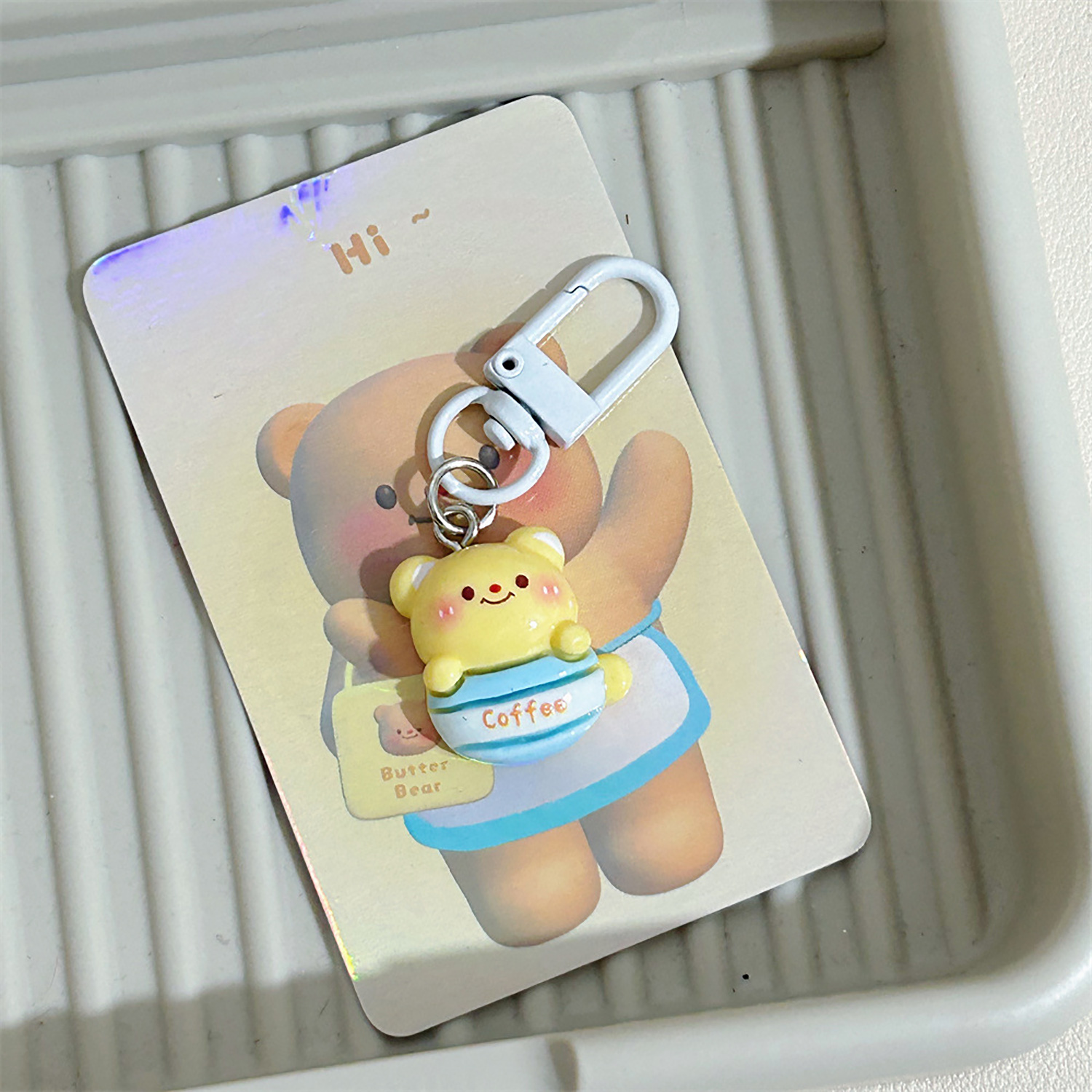 1Pc Cartoon Cute Yellow Butter Bear Key Chain Sweet Girls Japanese ...