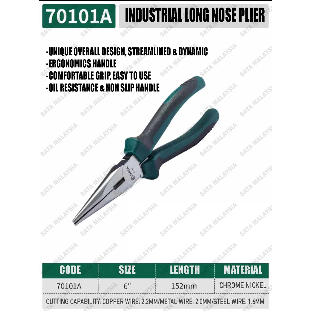 SATA Long Nose Pliers 6" 8" Sata Tools Sata Plier Set Wire Cutter Plier ...