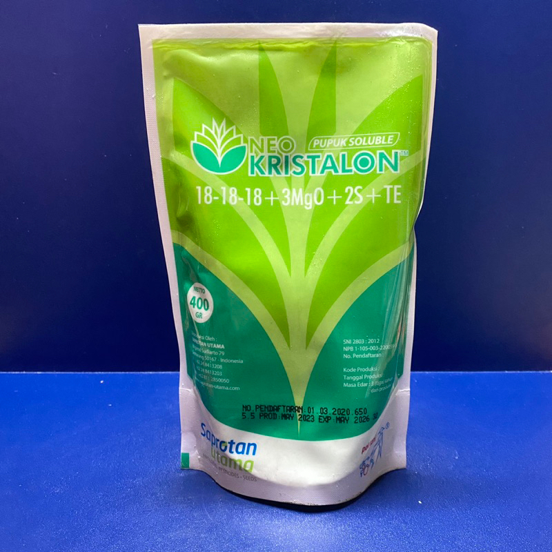 NEO KRISTALON PUPUK SOLUBLE WARNA HIJAU 400 gram | Lazada Indonesia