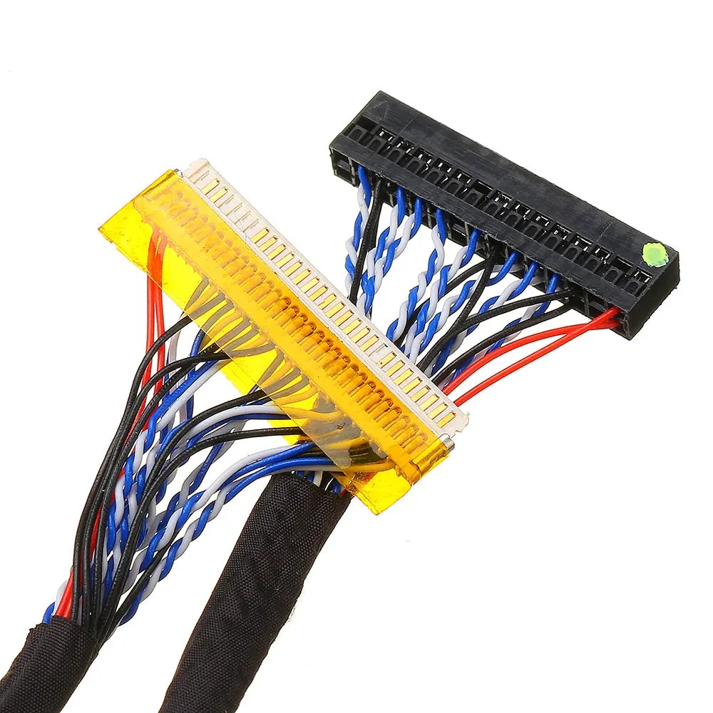 250mm/400mm 2ch 6bit 30pins Lvds Cable Lcd Screen Cable 1mm Pin Pitch ...