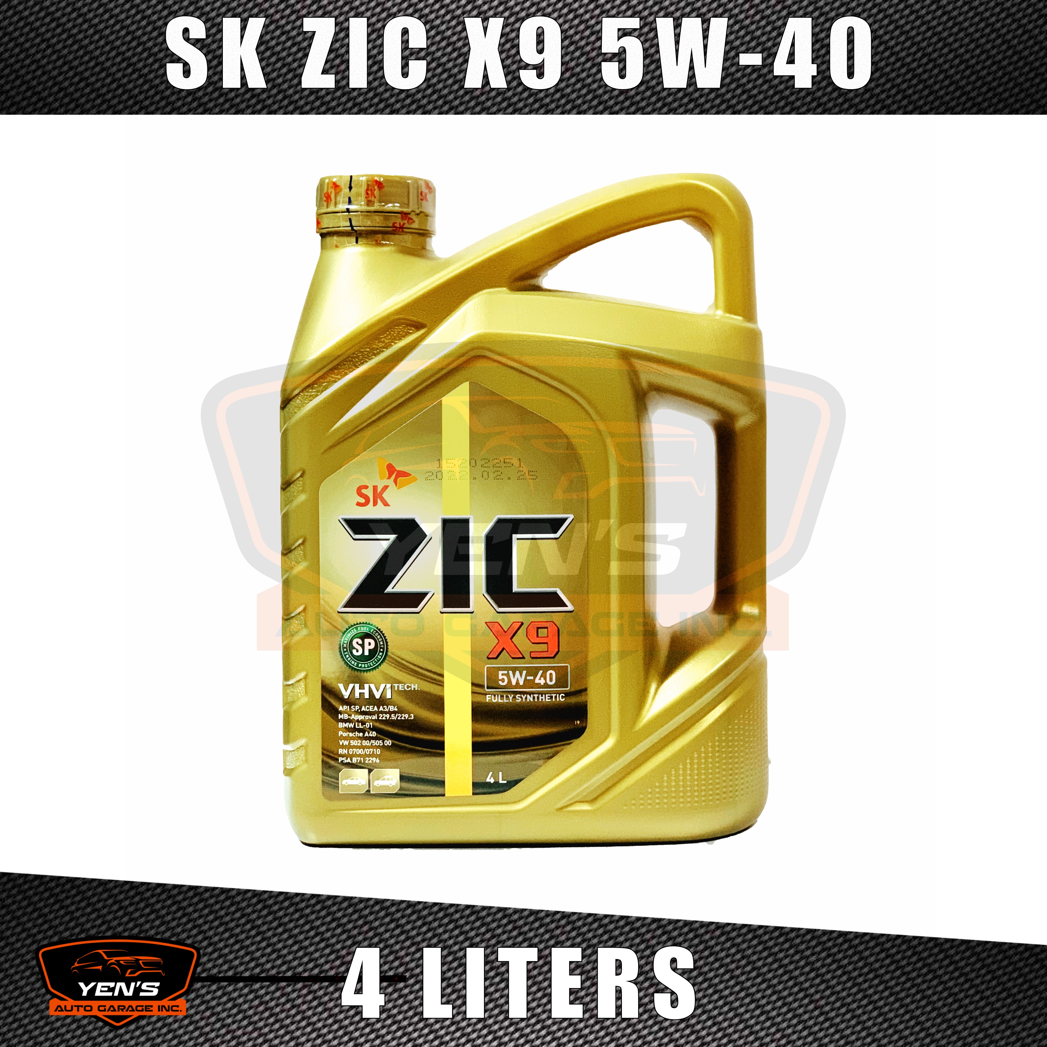 SK ZIC X9 5W40 100% Fully Synthetic Engine Oil (4 Liters) | Lazada PH