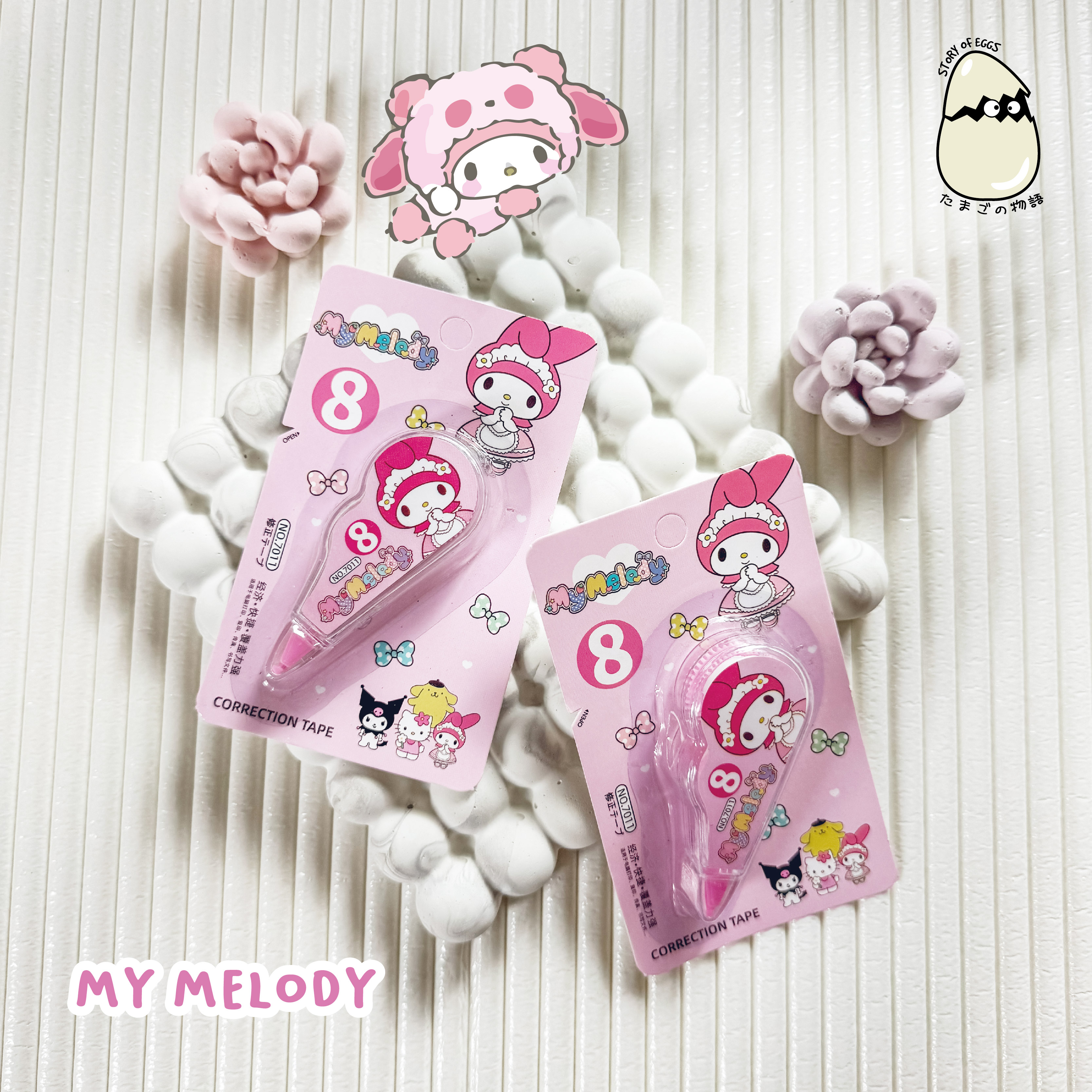 Corrector Tape Sanrio Melody Kuromi Cute and Aesthetic TipX Tipex mini ...