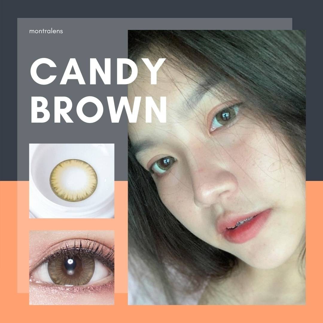 🍭Candy สีเทา น้ำตาล Brown/ Gray Montra มนตรา คอนแทคเลนส์ มีค่าสายตาสั้น -0.50 ถึง -10.00 ...