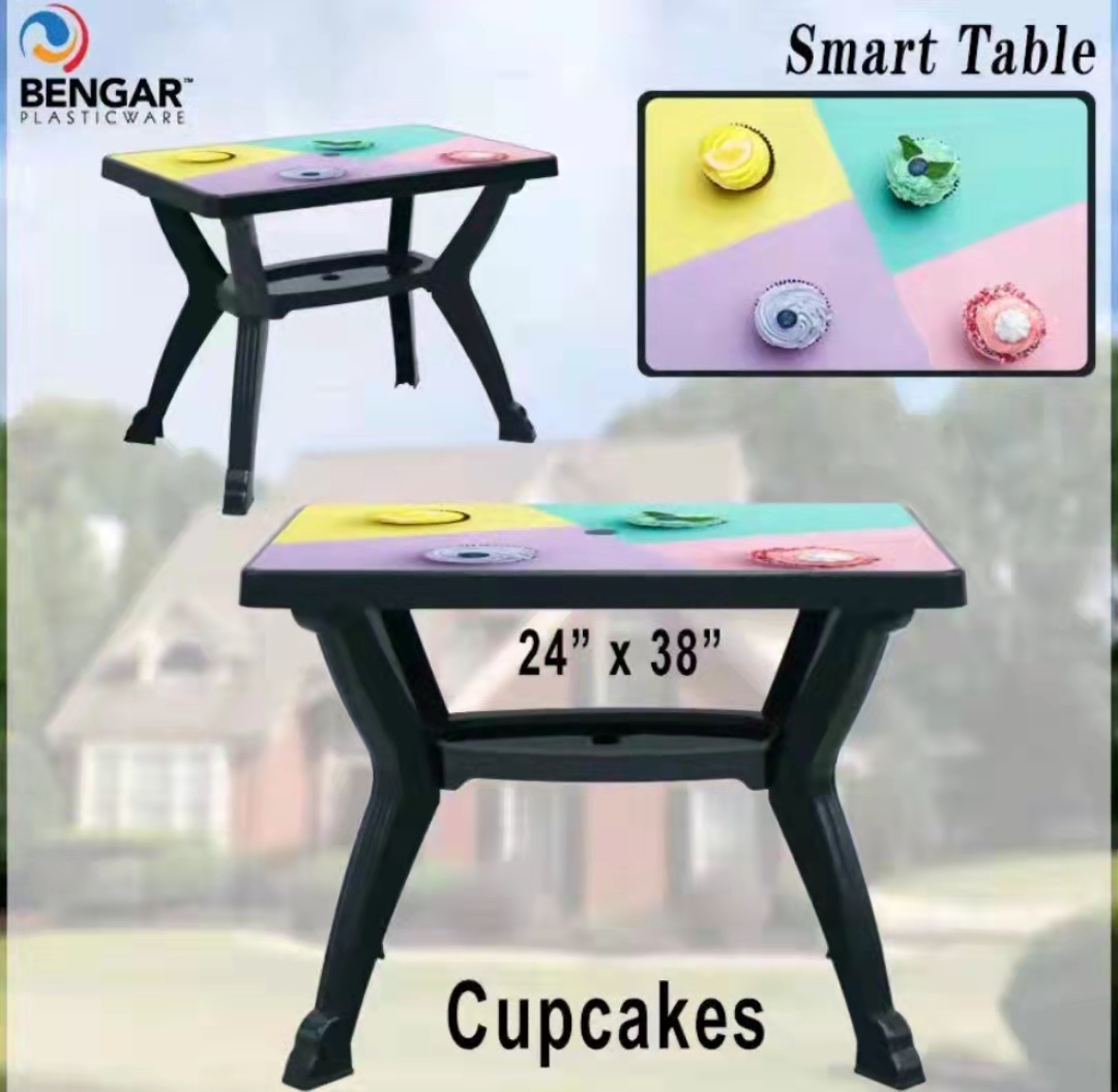 BENGAR PLASTICWARE PORTABLE TABLE SMART TABLE with Umbrella hole Size ...
