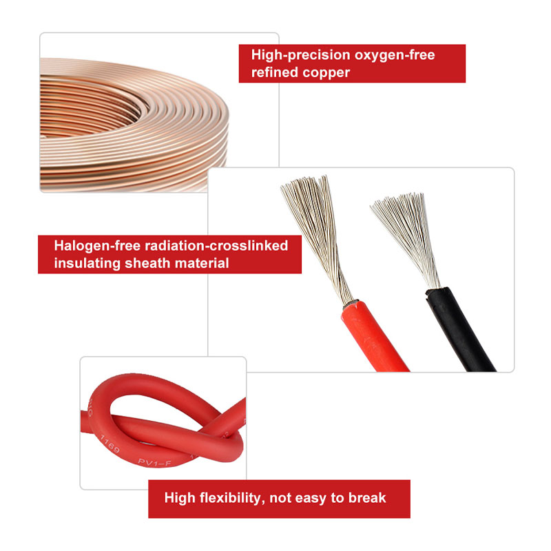 Photovoltaic Cable 14/12/10 Awg 2.5mm2 4mm2 6mm2 Solar Power Cable Wire ...