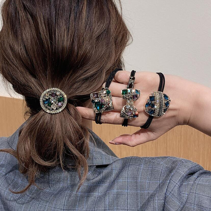 Fashion Rhinestone Haar Touw Vrouwelijke Ruw Tie Paardenstaart Ins Haar ...