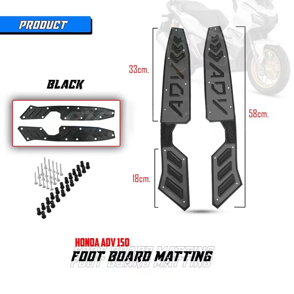 1 set CNC Alloy Matting For HONDA ADV 150 RUBBER FOOTBOARD WITH BOLTS ...