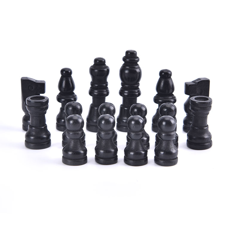 32pcs Wooden Chess Pieces Complete Chessmen International Word Chess ...