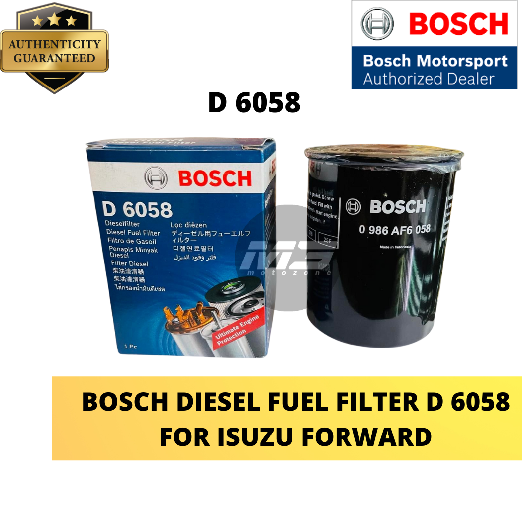 BOSCH DIESEL FUEL FILTER D 6058 FOR ISUZU FORWARD | Lazada PH