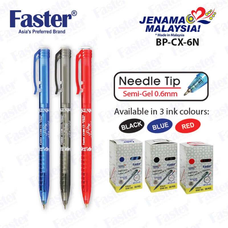 Faster BP-CX-6N Retractable Ball Pen ( 0.6mm ) | Lazada