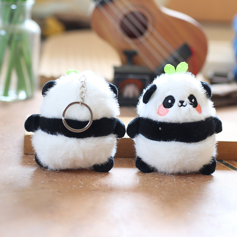 10CM Cartoon Panda Keychain Cute Panda Plush Keyring For Girls Gifts ...
