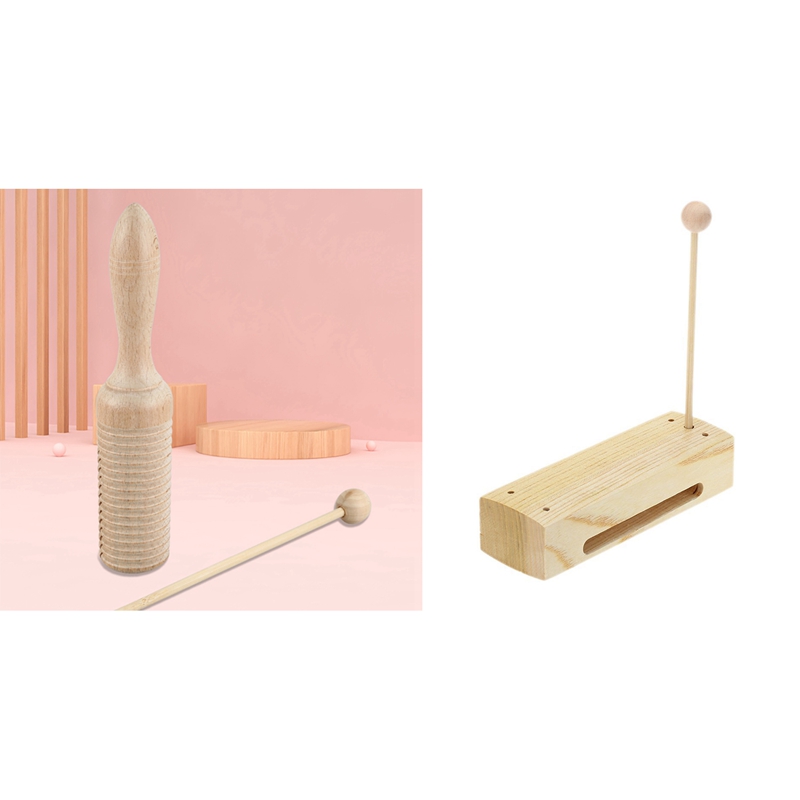 Kid Children Musical Toy Wooden Crow Sounder Percussion Instrument ...