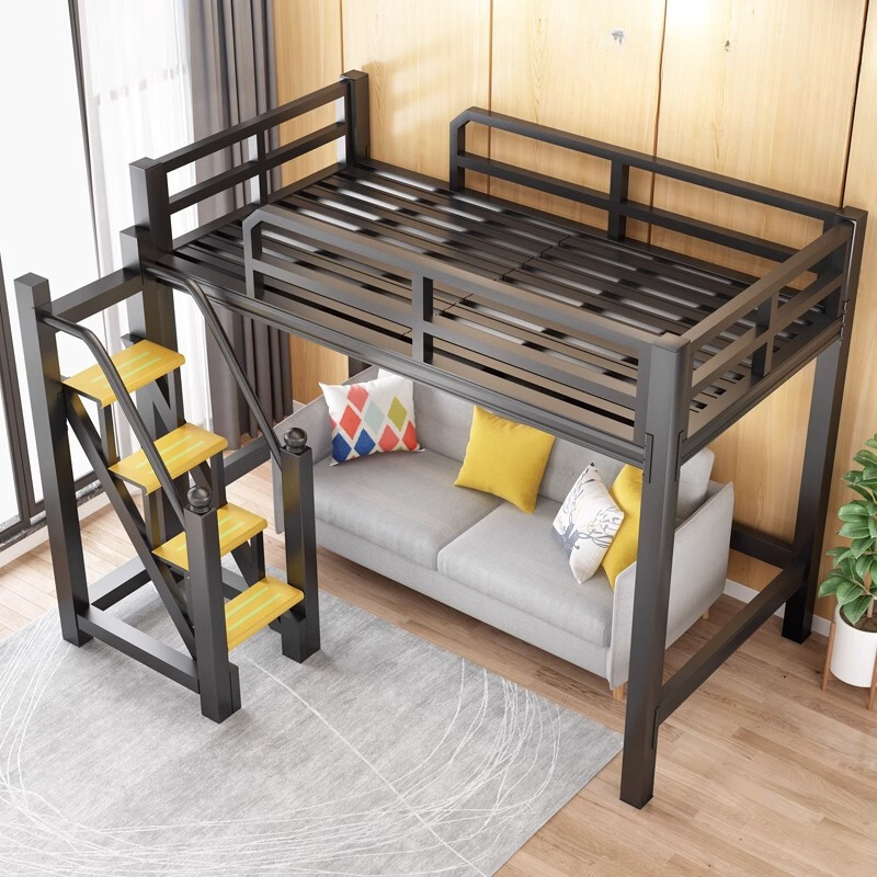 Strong Loft Bed Queen King Size Double Decker Elevated Bunk Bed Space ...